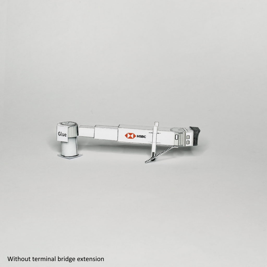 Single boarding bridge – White HSBC design – Paris Airport Diorama